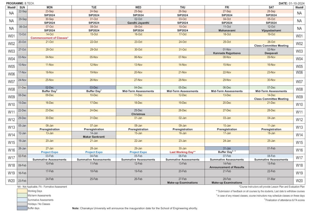 Academic Timetable - Chanakya University