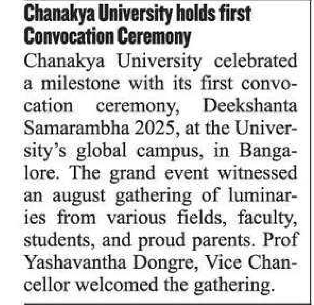 Media Coverage | Chanakya University